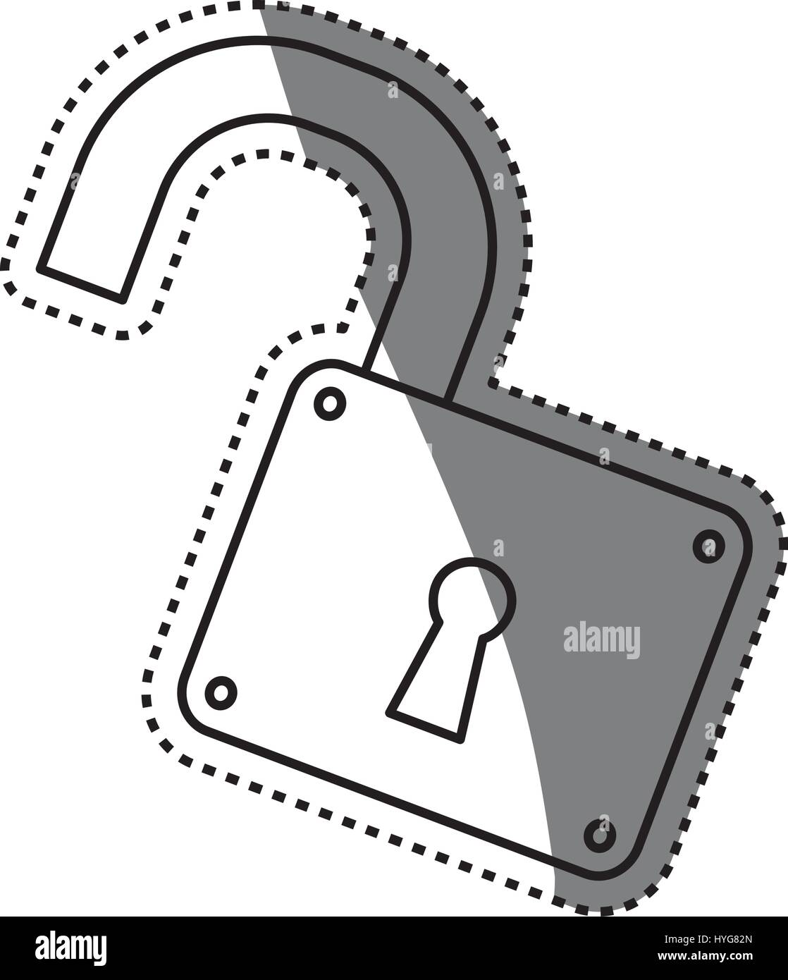 padlock unlocked security object Stock Vector Image & Art - Alamy