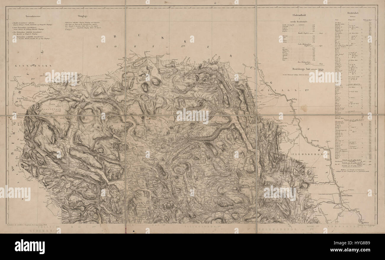 This map, titled 'Kart over Bratsbergs amt,' is a historical ...