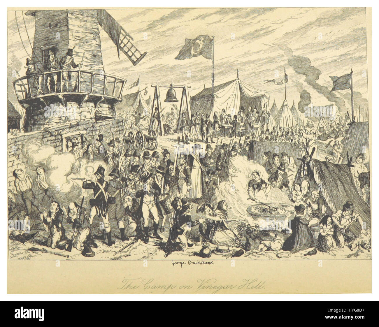 This 1845 print by Maxwell depicts a camp on Vinegar Hill, an iconic ...