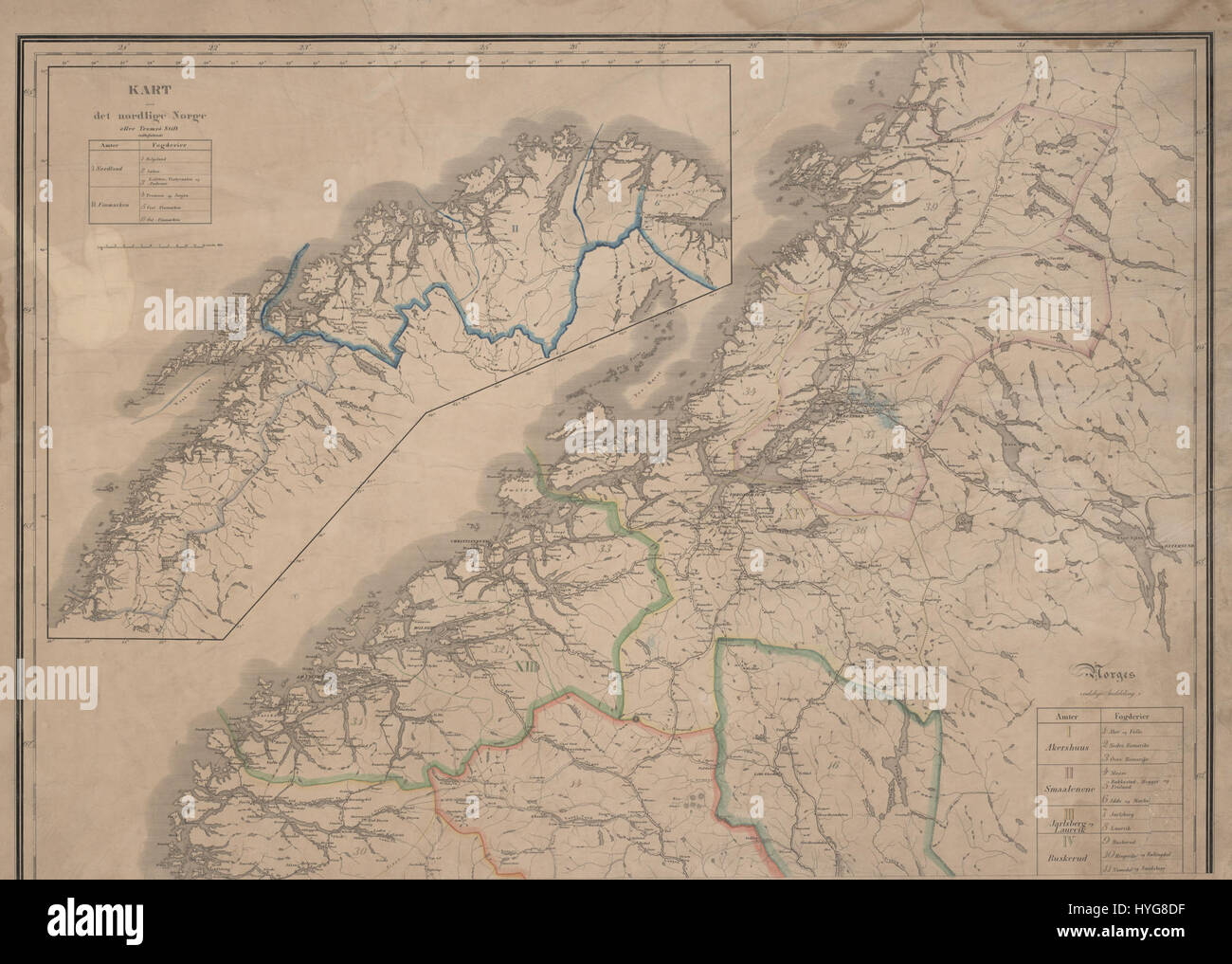 This historical map, 'Veikart over Norge', showcases the road systems ...