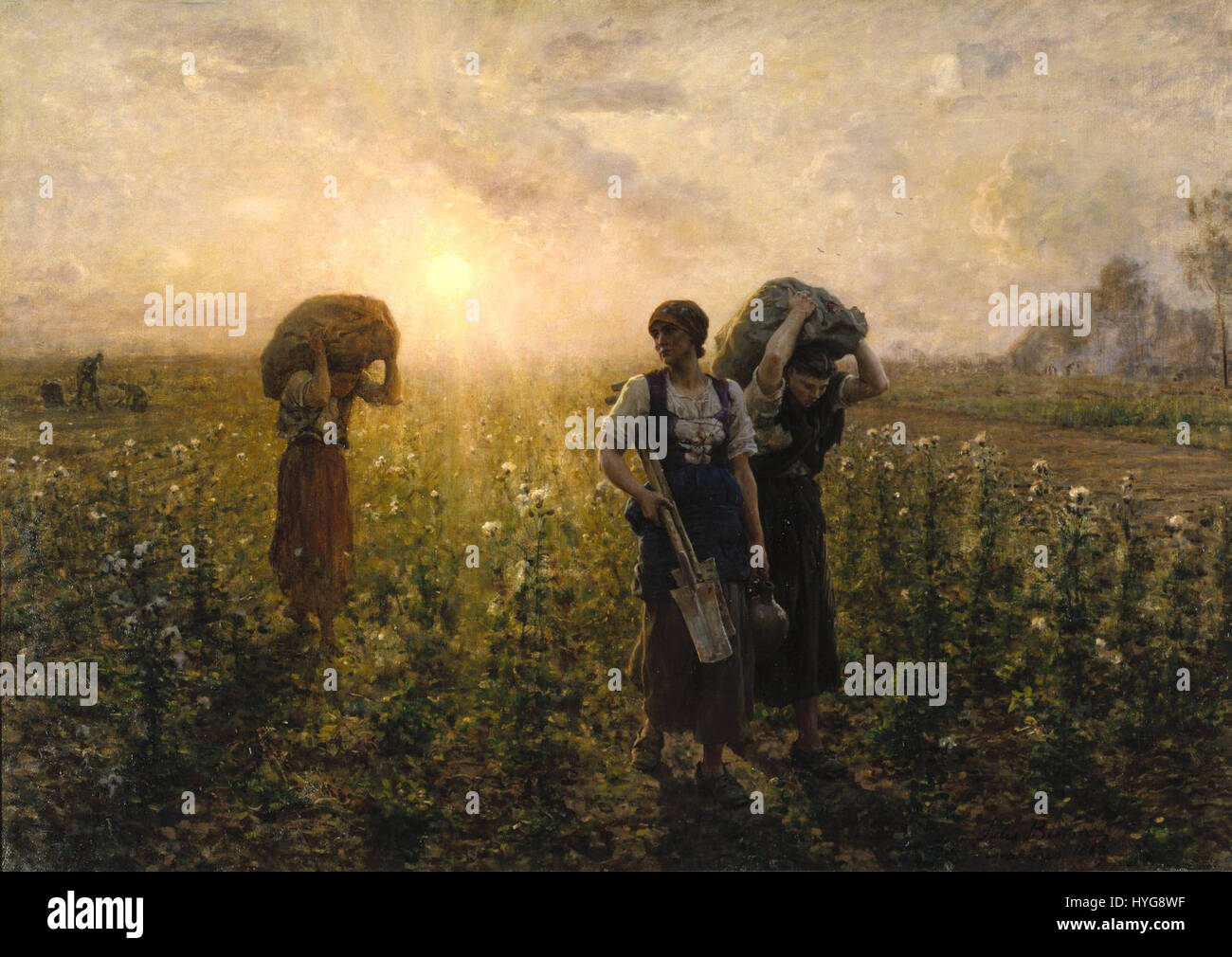 *The End of the Working Day* by Jules Breton depicts laborers at the ...