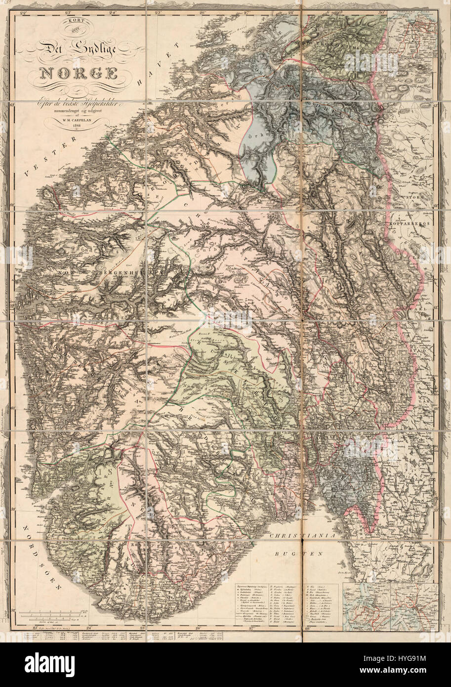This map of southern Norway from the 19th century illustrates the ...