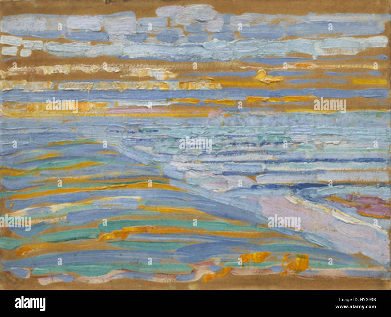 Piet Mondrian's 1909 painting 'View from the Dunes with Beach and Piers ...