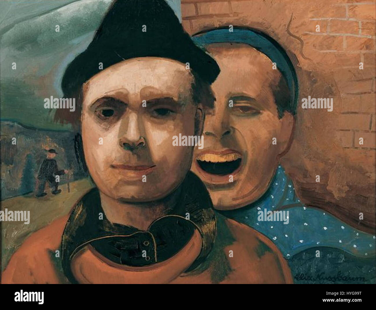 This self-portrait from 1937 depicts the artist alongside his brother ...