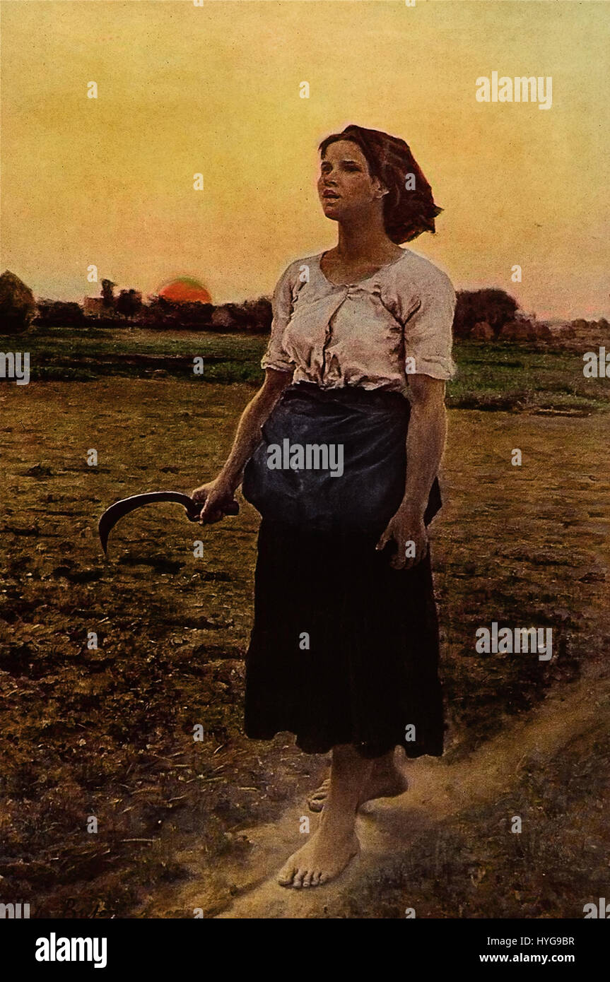 'Song of the Lark' by Jules Breton depicts a young peasant woman ...