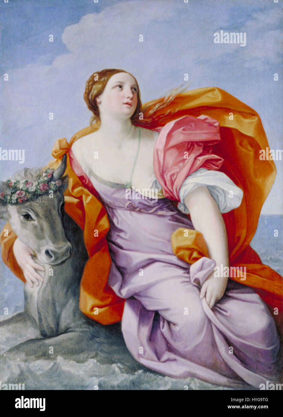 'Jupiter and Europa' by Guido Reni illustrates the mythological tale of ...