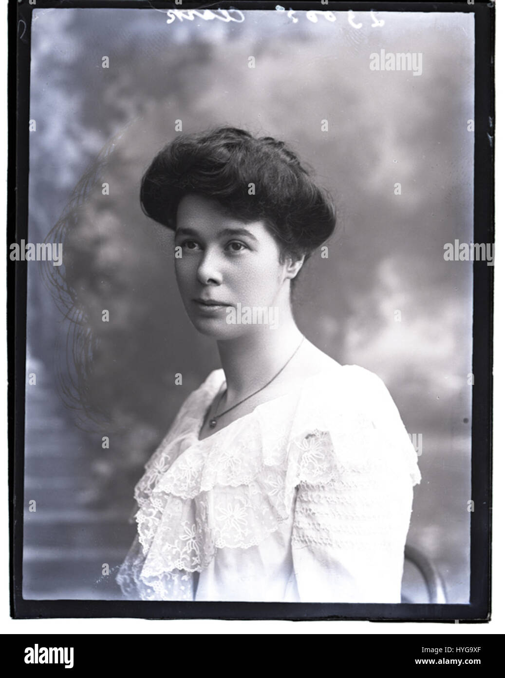 This historical photograph shows Nurse Clark, capturing a moment in nursing history. The image ...