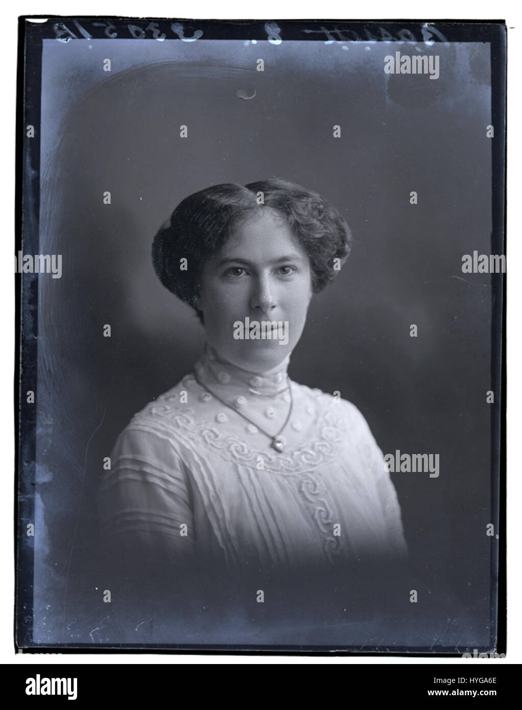 Portrait of Miss L Bassett, c. 1912, capturing her early 20th-century ...
