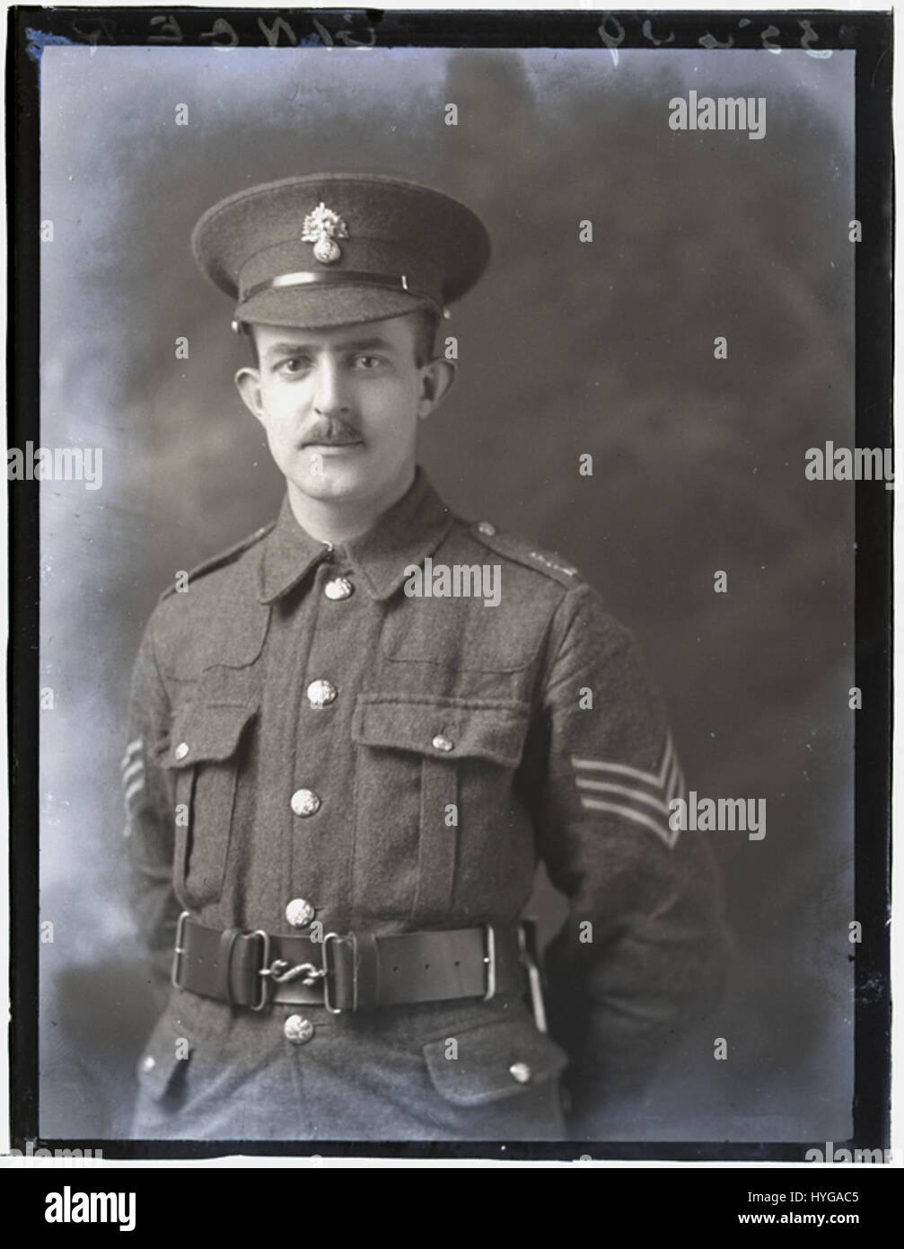 This historical photograph from 1915 shows Sgt. Ginger, likely a figure ...