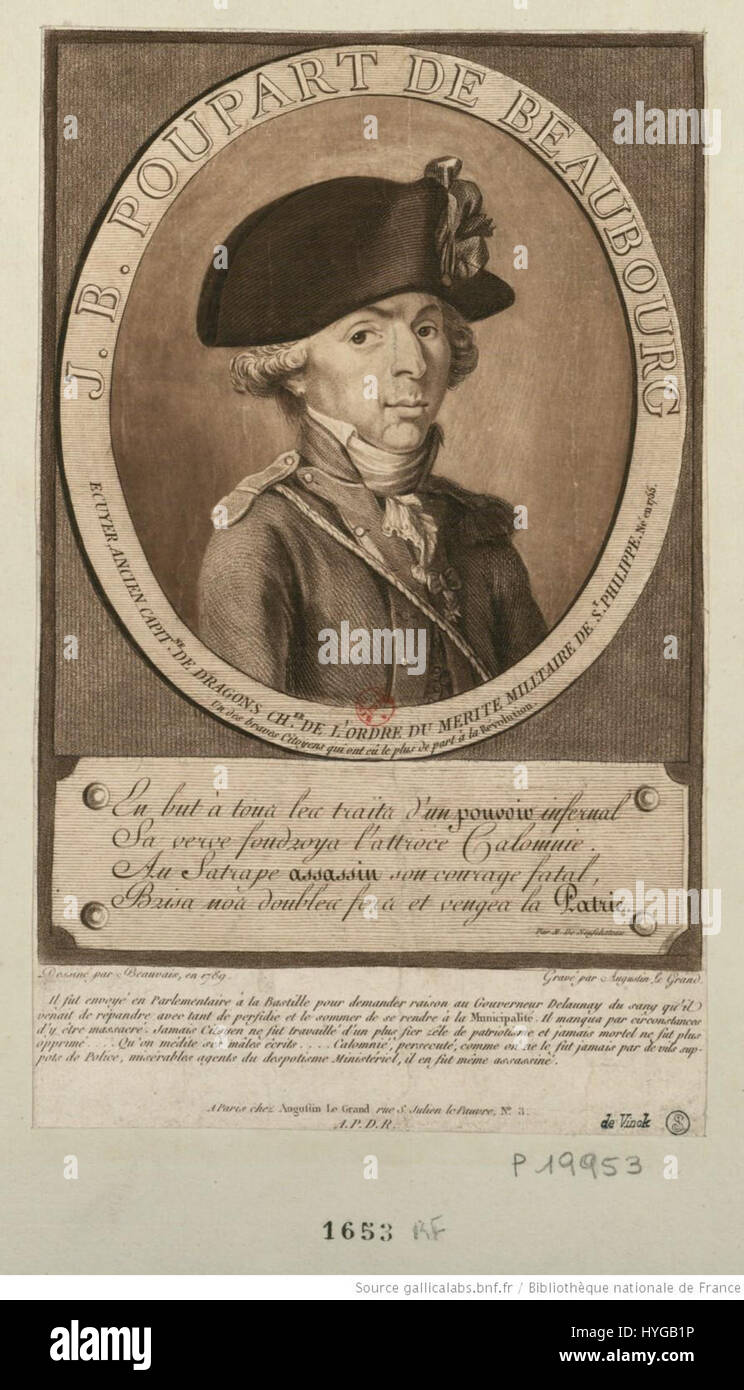 Jean Baptiste Poupart de Beaubourg (1755 1794 Stock Photo - Alamy