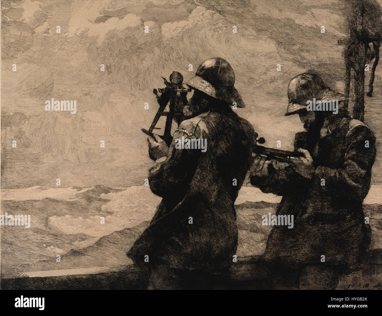 *Eight Bells*, painted by Winslow Homer, depicts a dramatic maritime ...