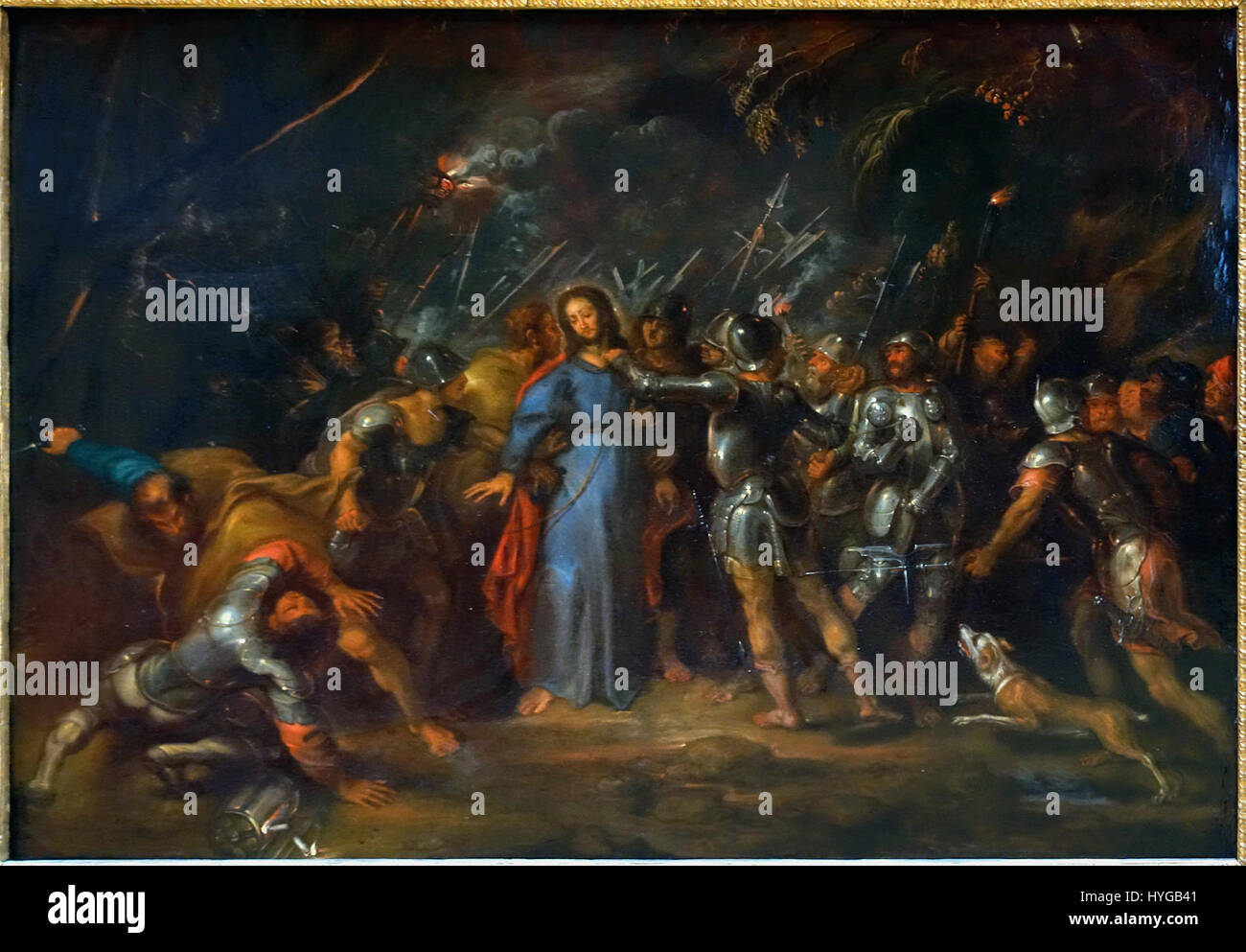 An artwork depicting the arrest of Jesus, created by PdBA de Vos ...