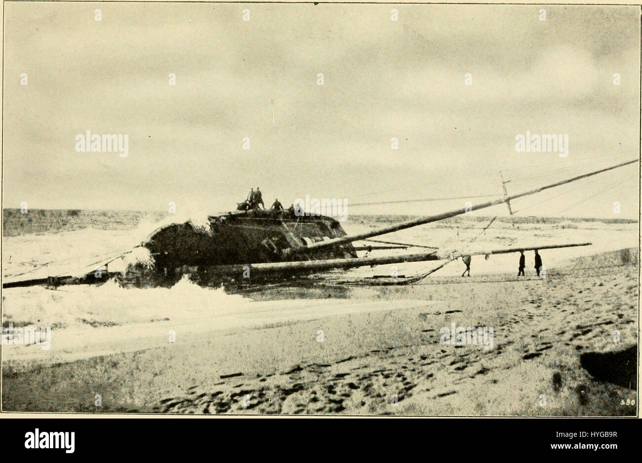 This photograph, taken in 1885, shows the wreck of the schooner *Austen ...