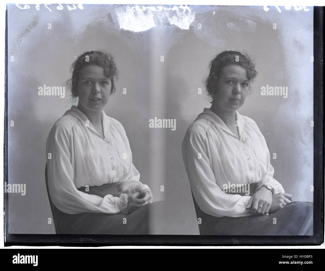 The portrait 'Miss Hancock, 17 Dec 1910' captures a young woman in ...