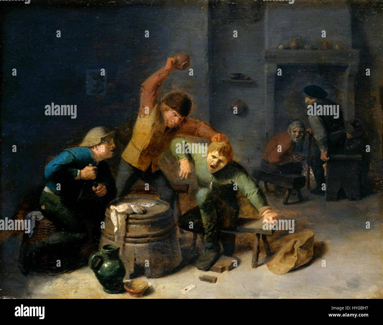 Adriaen Brouwer's 'Peasants Brawling over Cards' captures a lively ...