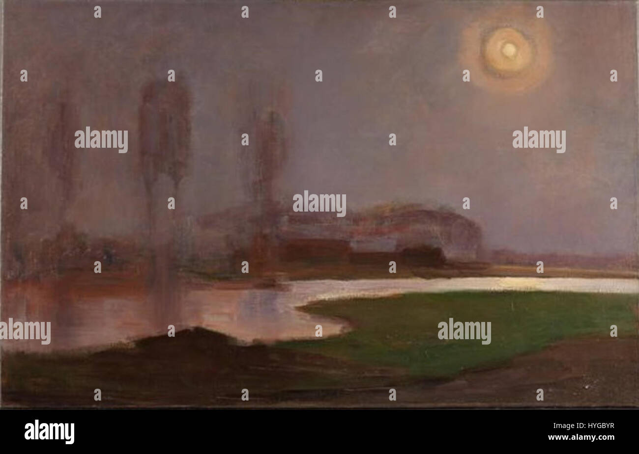'Landscape by Night' by Piet Mondrian showcases the artist's early ...