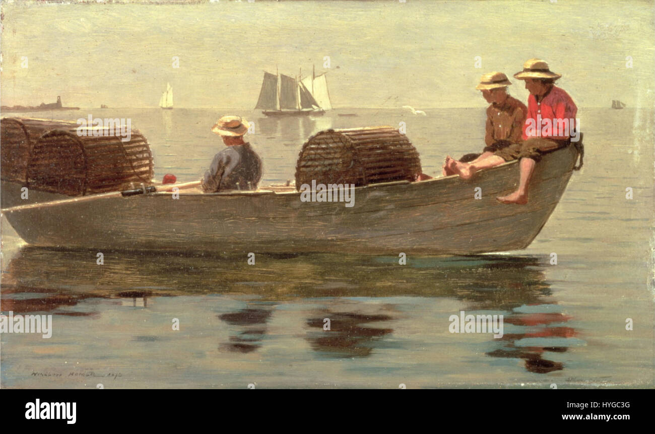 In 'Three Boys in a Boat,' Homer captures a serene scene of youthful ...