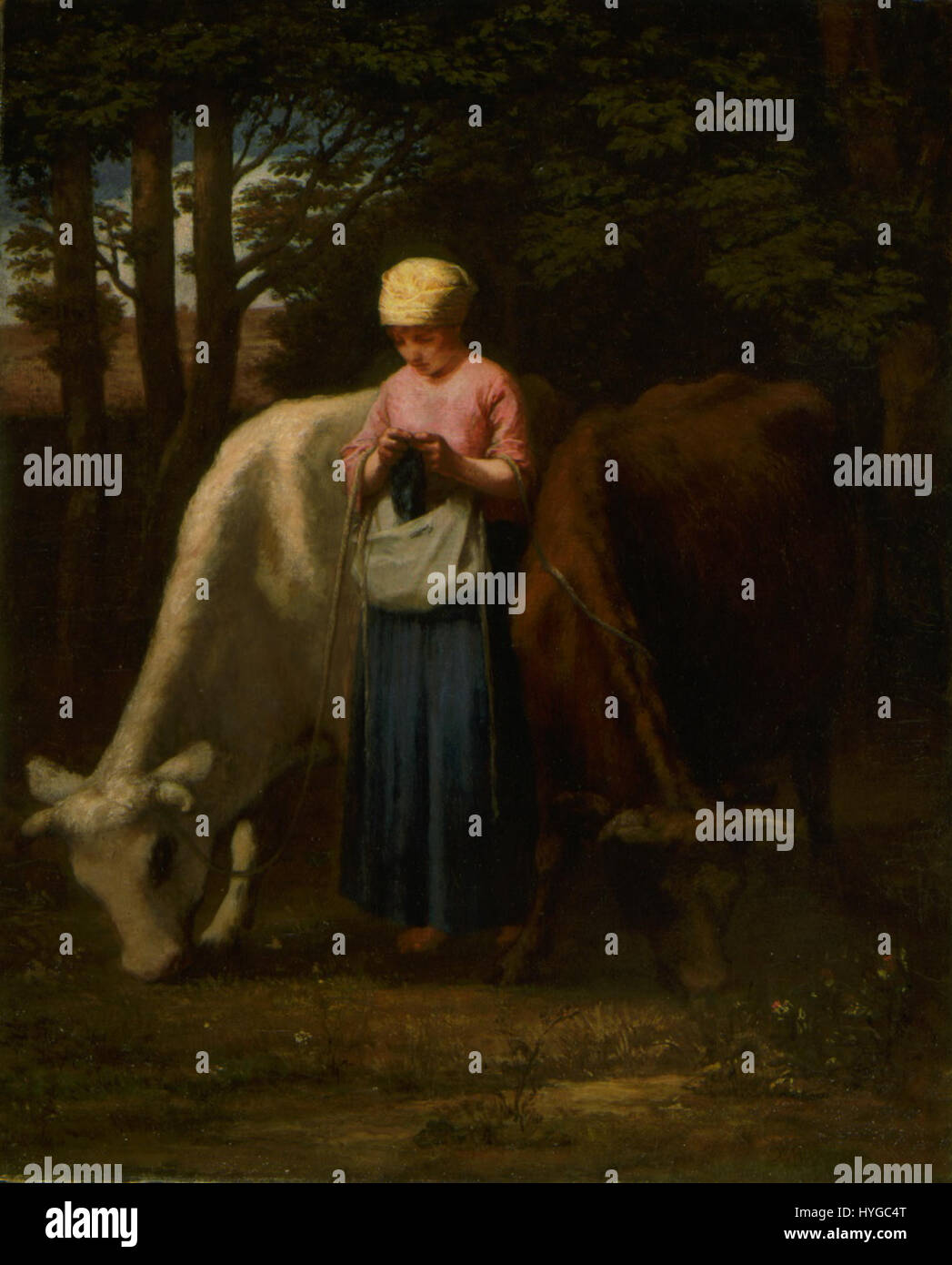 Girl with Cows LACMA M.78.59 Stock Photo - Alamy