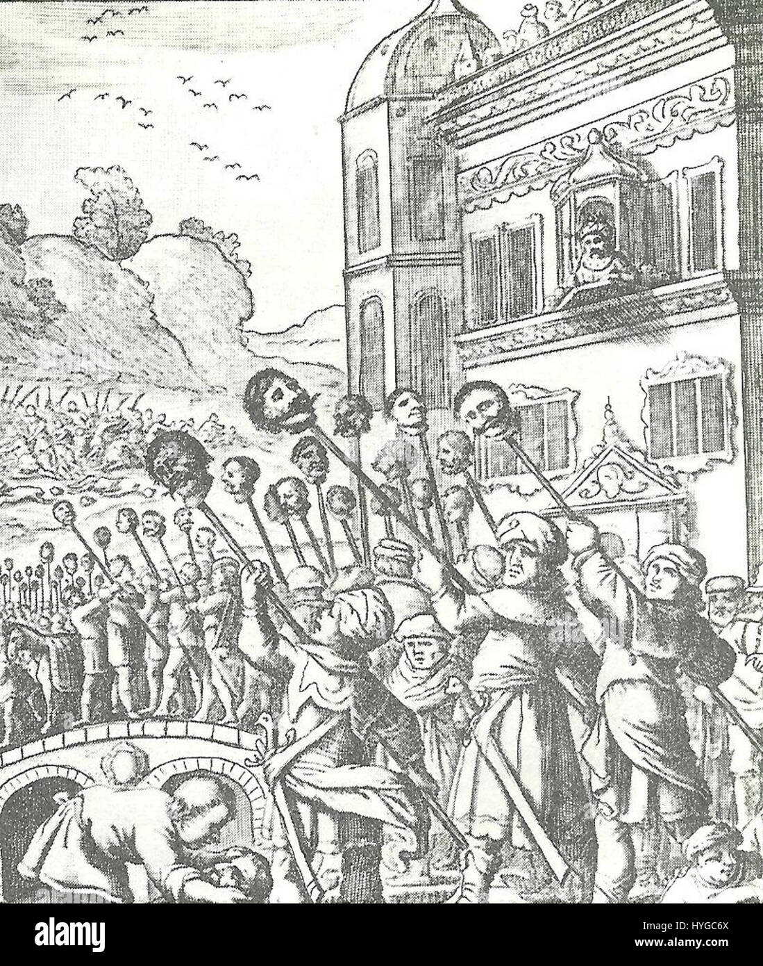 The painting or scene represents the historical moment when Shah Abbas ...