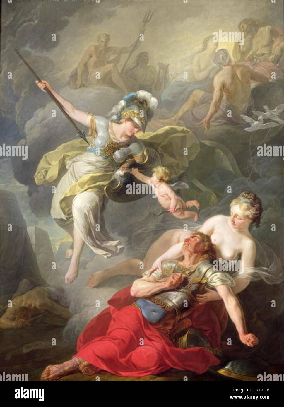 Joseph Benoit Suvee Battle Between Minerva and Mars, 1771 Stock Photo ...