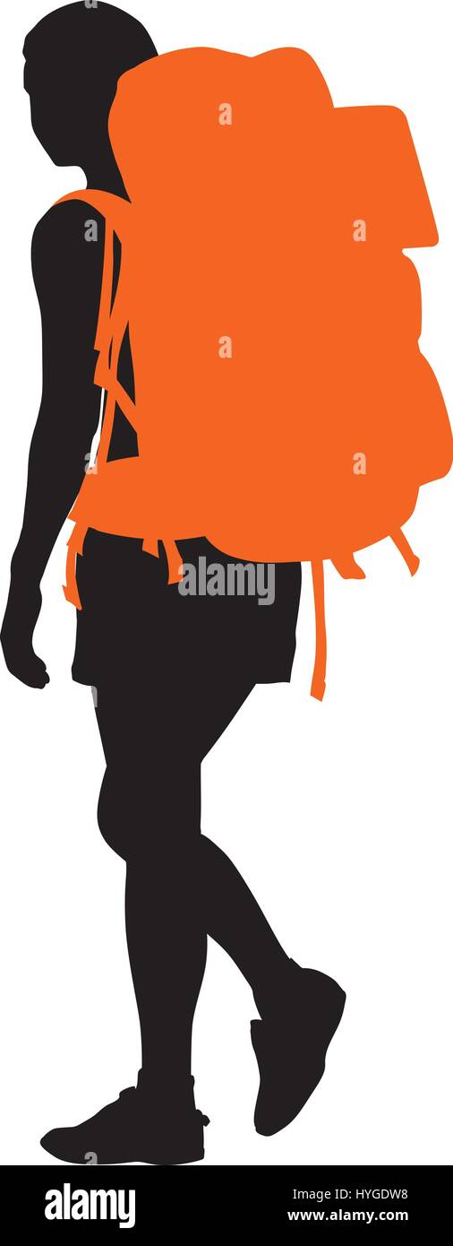 Backpacker vector silhouette hi-res stock photography and images - Alamy