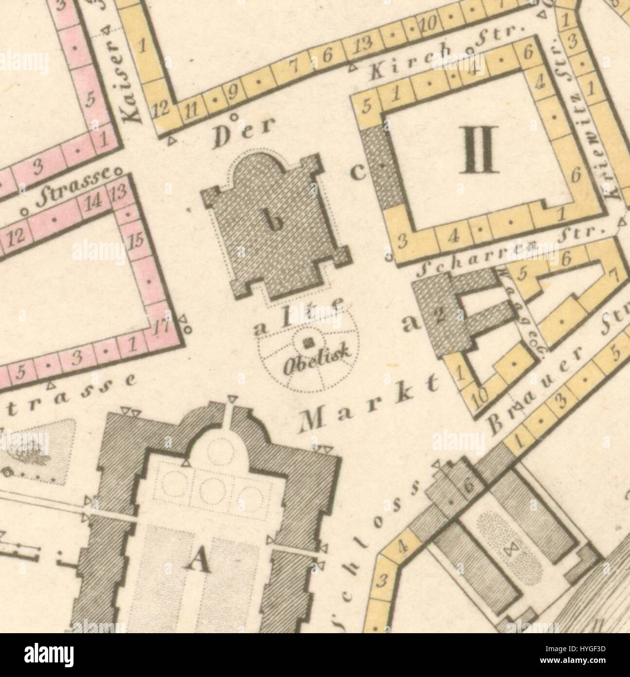 'Berghausplan um 1840' shows a detailed section of the Alter Markt from ...