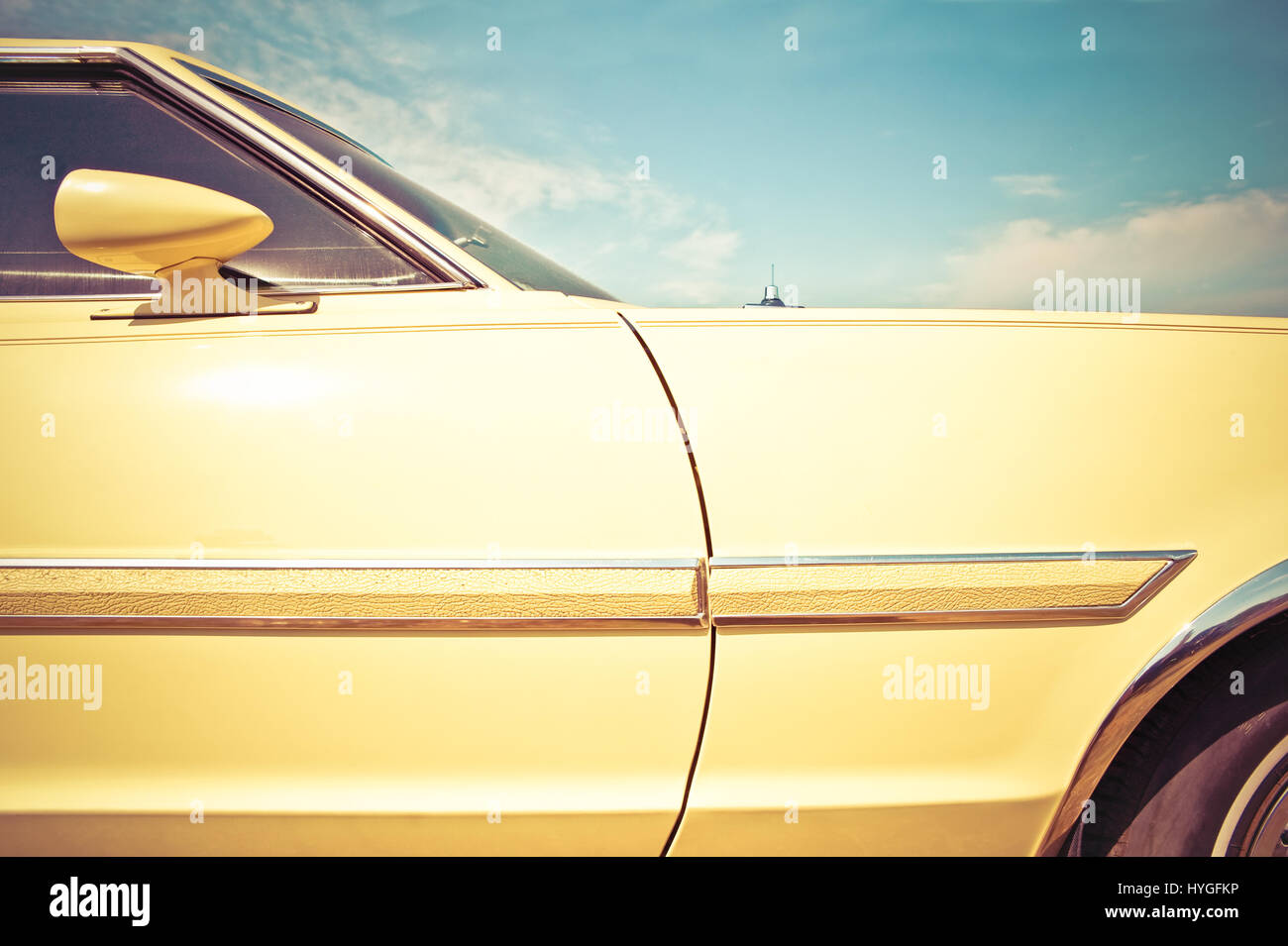 retro styled vehicle panel closeup Stock Photo - Alamy