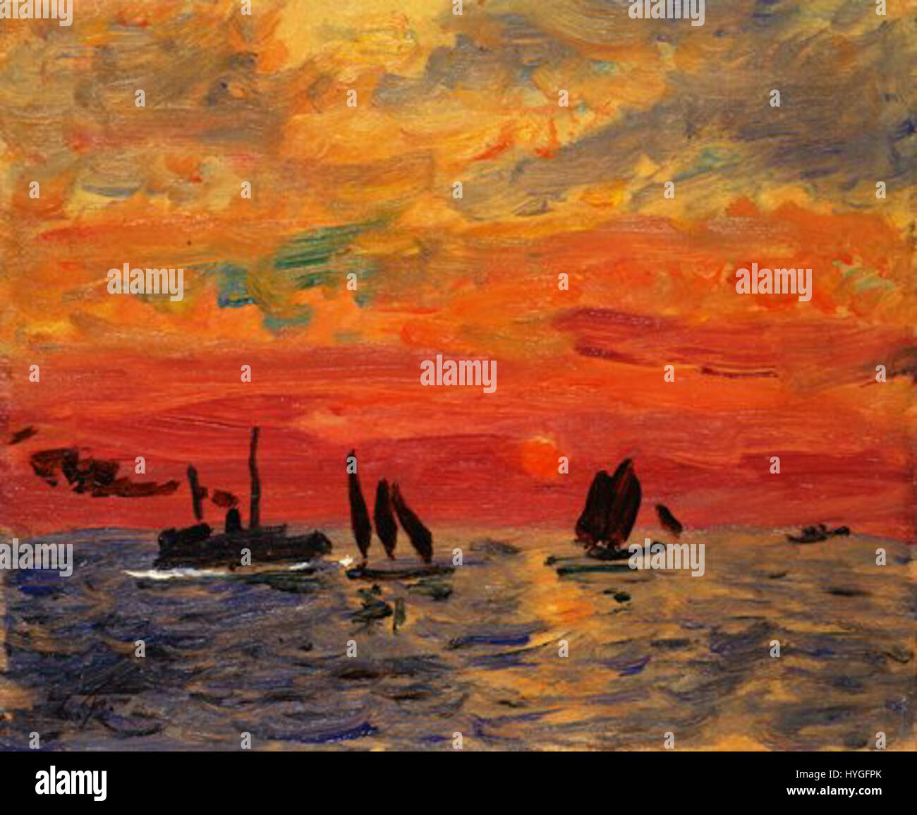 'Sunrise, Kobe Port' by Fujishima Takejima captures the serene beauty ...