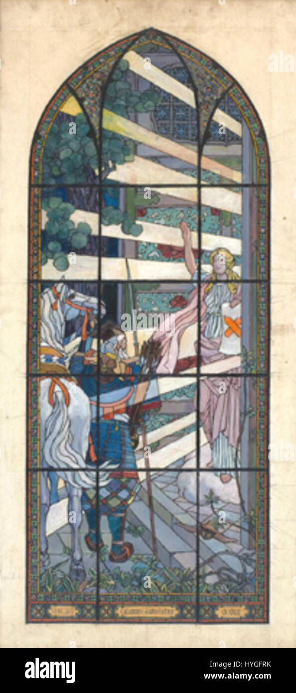 The stained glass design by Wada Eisaku at Keio University Library ...