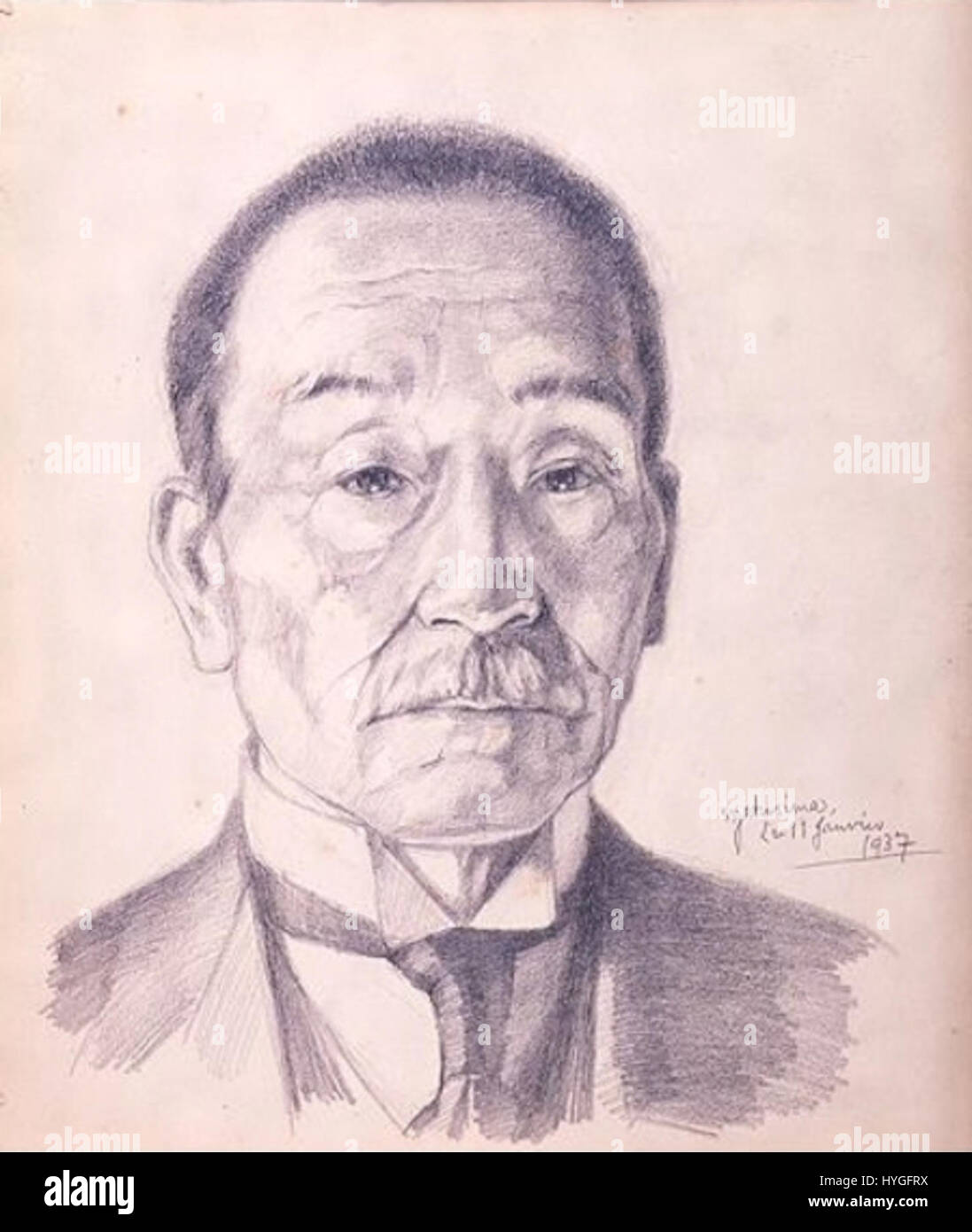 This male portrait by Wada Eisaku is part of the Kagoshima City Museum ...