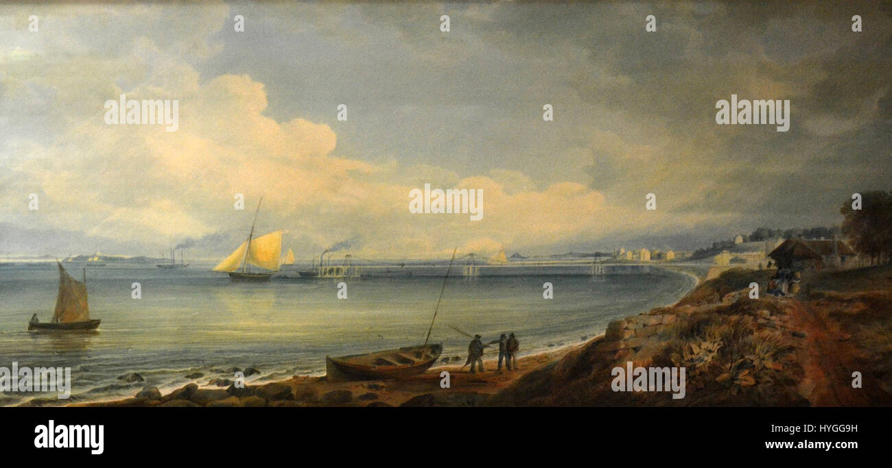 The Old Chain Pier in Newhaven, painted by Nasmyth, depicts the iconic ...