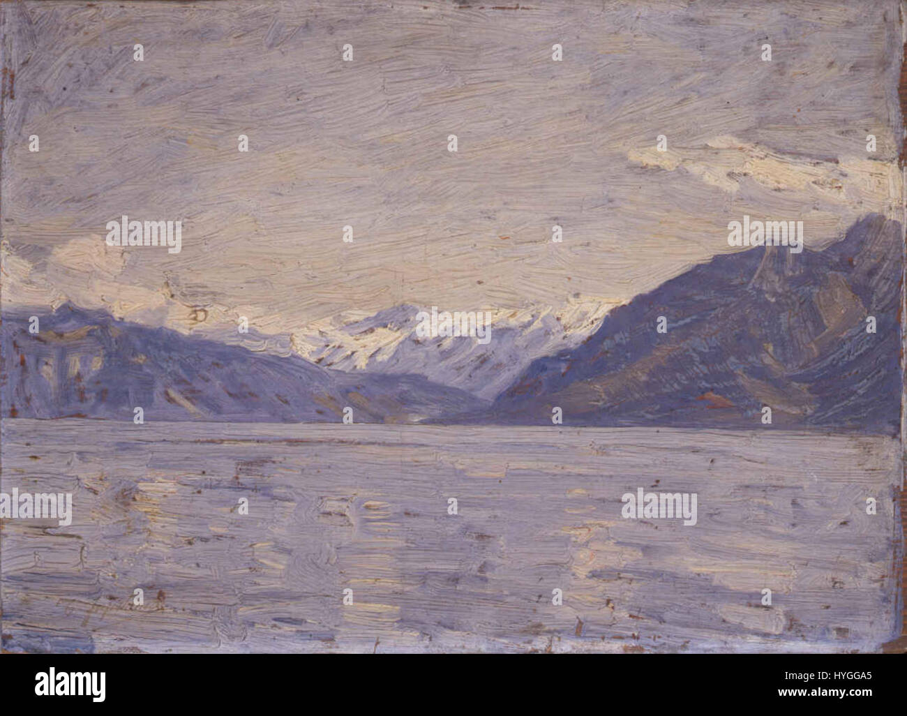 The artwork 'Lac Leman' by Fujishima Takeji, housed at the Mie ...