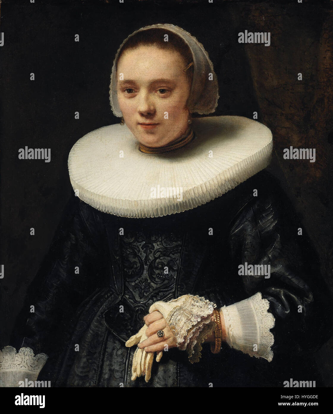 Rembrandt’s 'Portrait of a Lady Holding a Glove' is a mid-17th-century ...