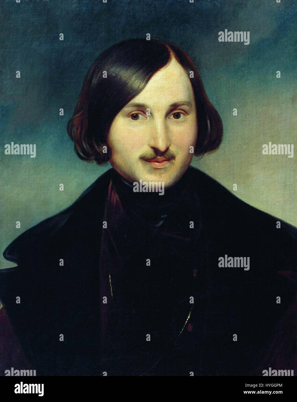 This 1840s portrait of the Russian writer Nikolai Gogol by F. Moller is ...