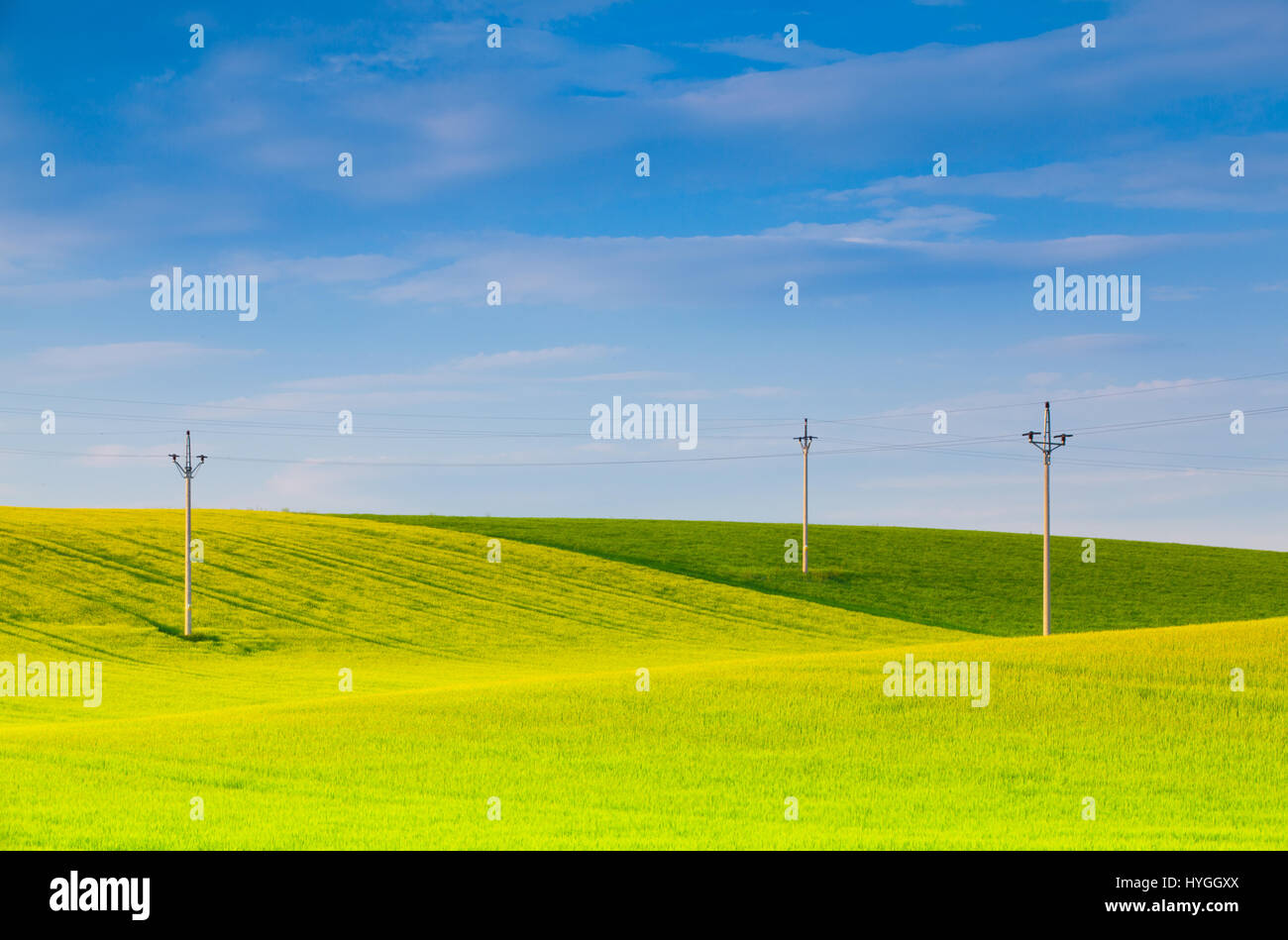 Telephone electrical wire wooden poles hi-res stock photography and ...
