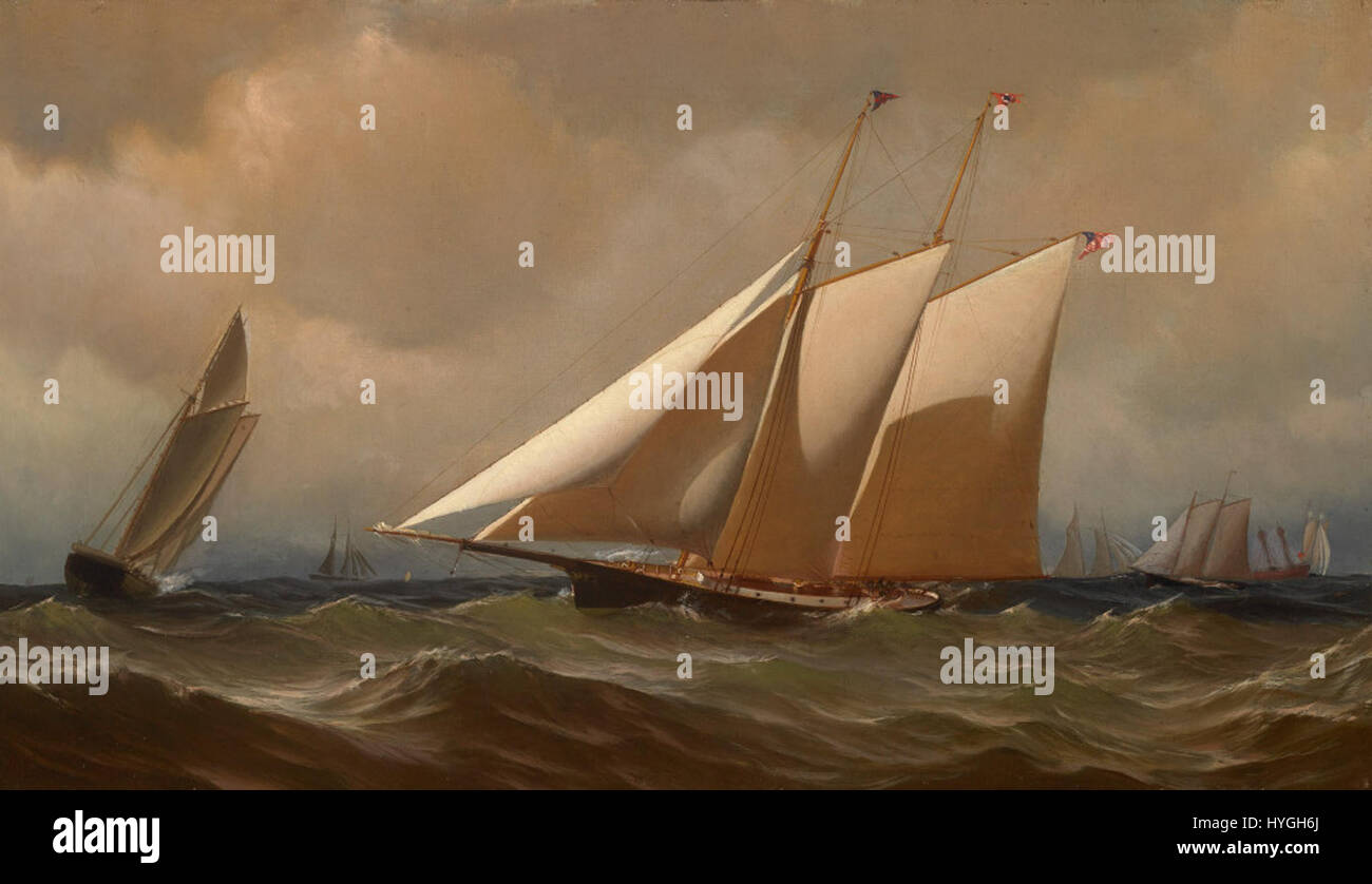 This painting by Archibald Cary Smith depicts the racing yacht 'Comet ...