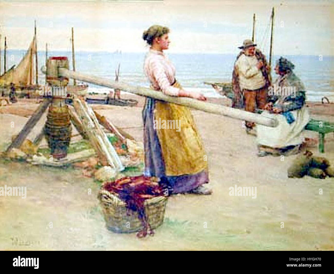 Walter Langley's 'A Lass That Loves A Sailor' from 1893 portrays a ...