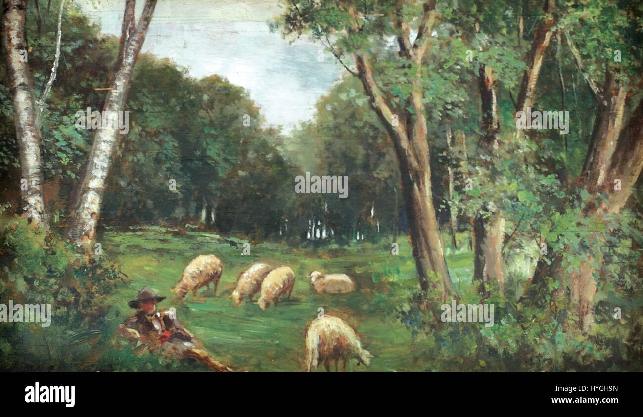 Ludovic Bassarab's 'Ciobanas cu oi' ('Shepherd with Sheep') depicts a ...