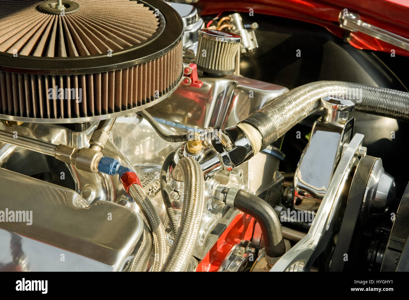 powerful vehicle engine bay detail Stock Photo - Alamy