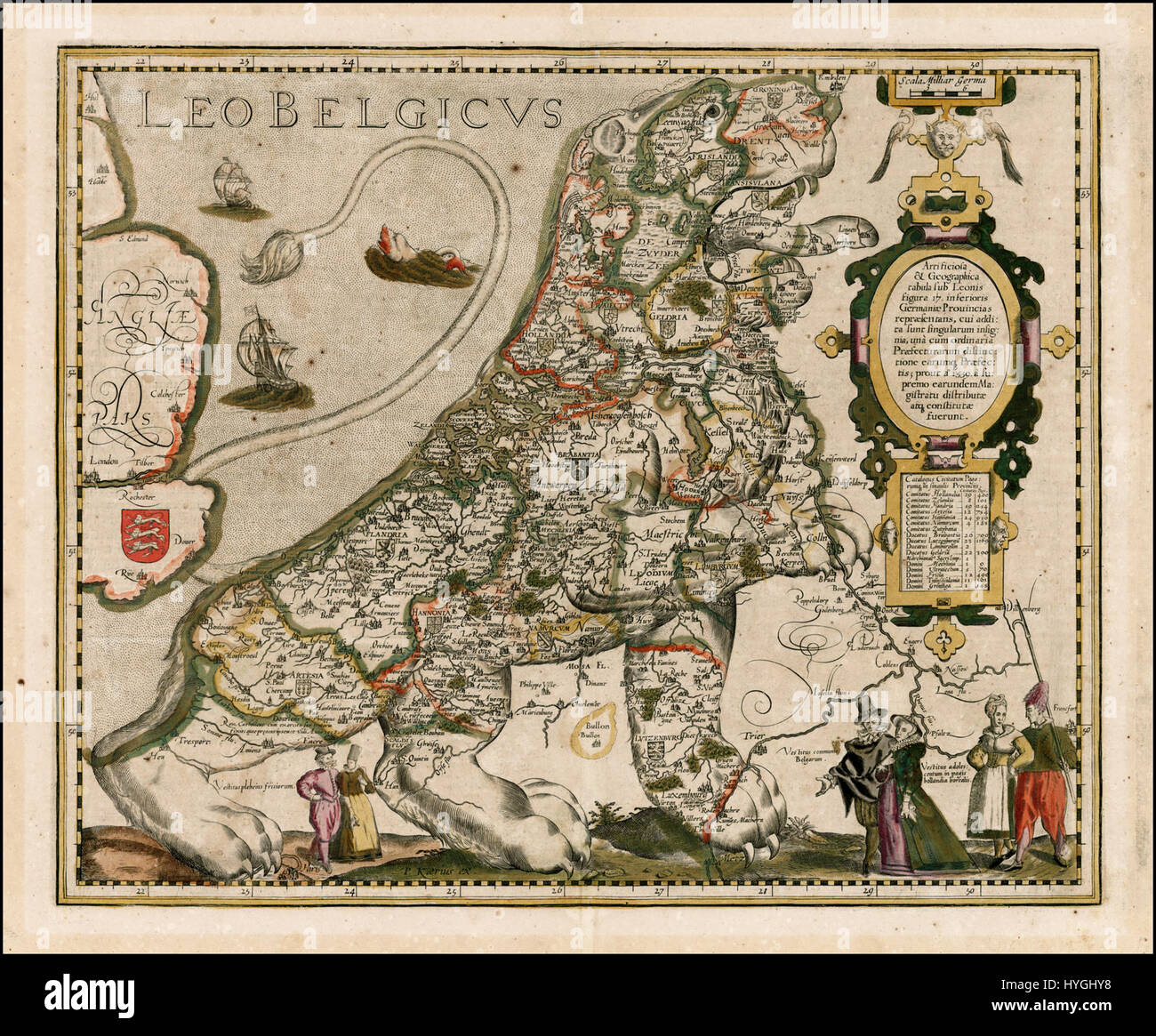 '1617 Leo Belgicus' by Kaerius is a map illustrating the shape of the ...