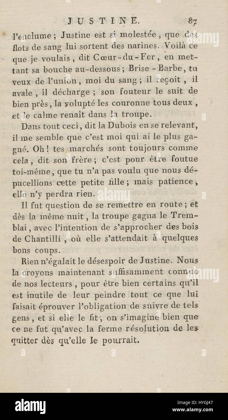 The 1797 painting 'Justine Juliette' presents a classical portrait of a ...