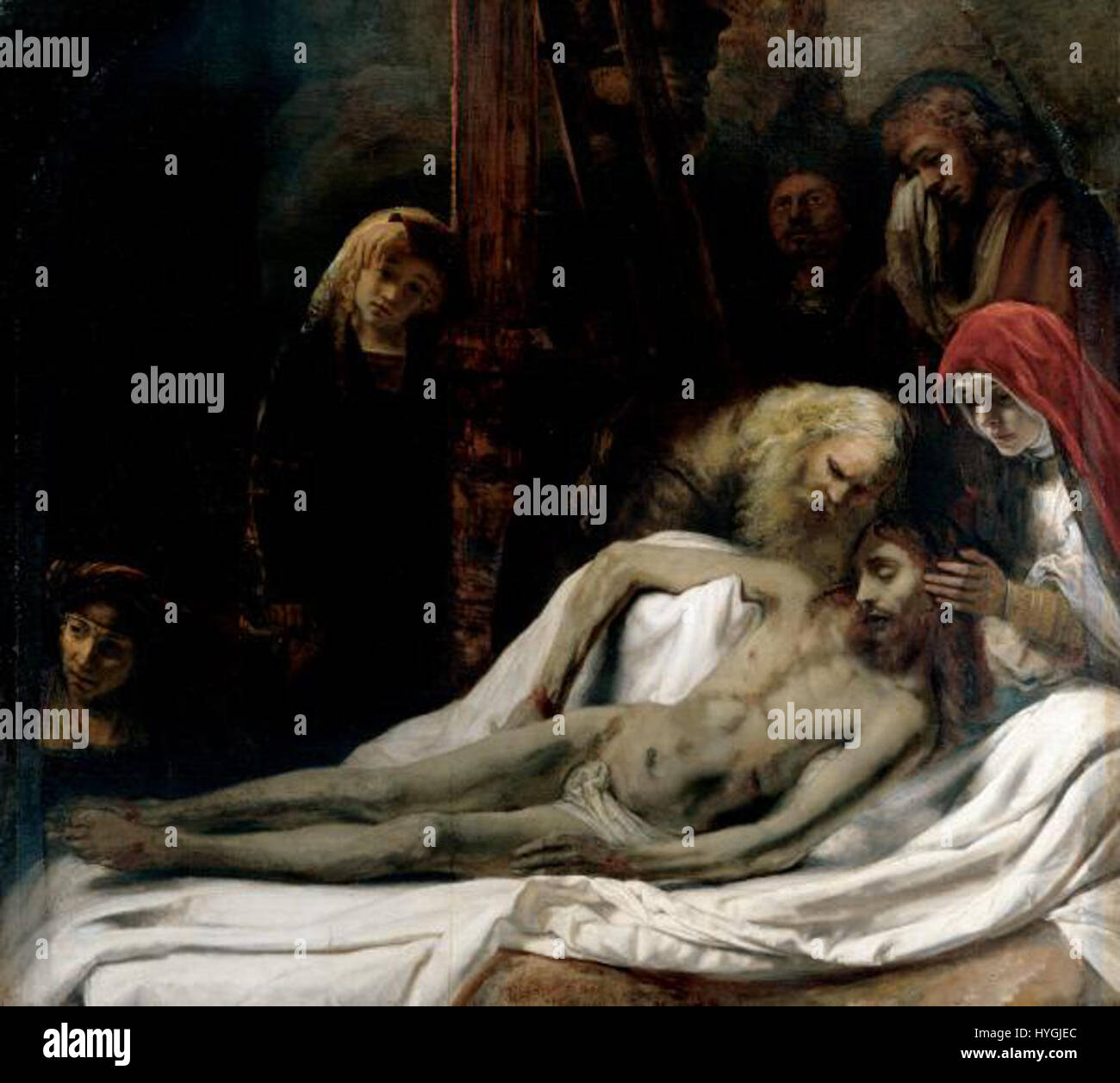 'The Lamentation' by Rembrandt depicts a powerful scene from Christian theology, showing the ...