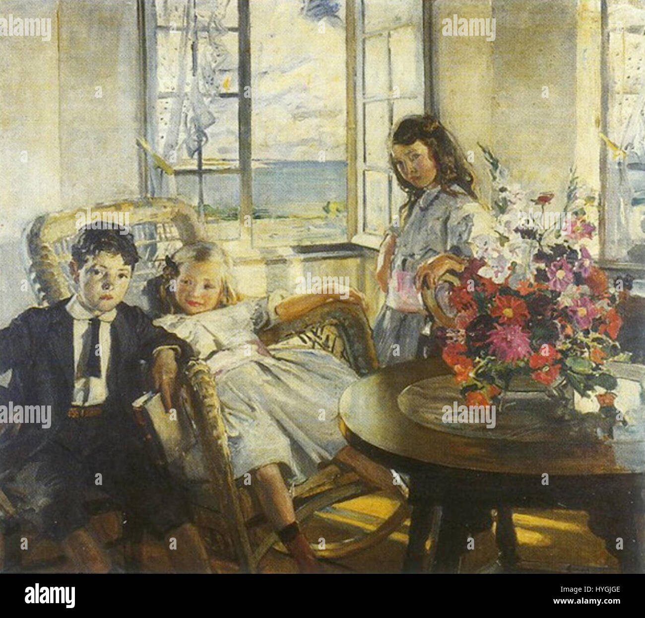 Lucien Simon's 1905 painting 'Portrait de mes enfants' depicts his ...