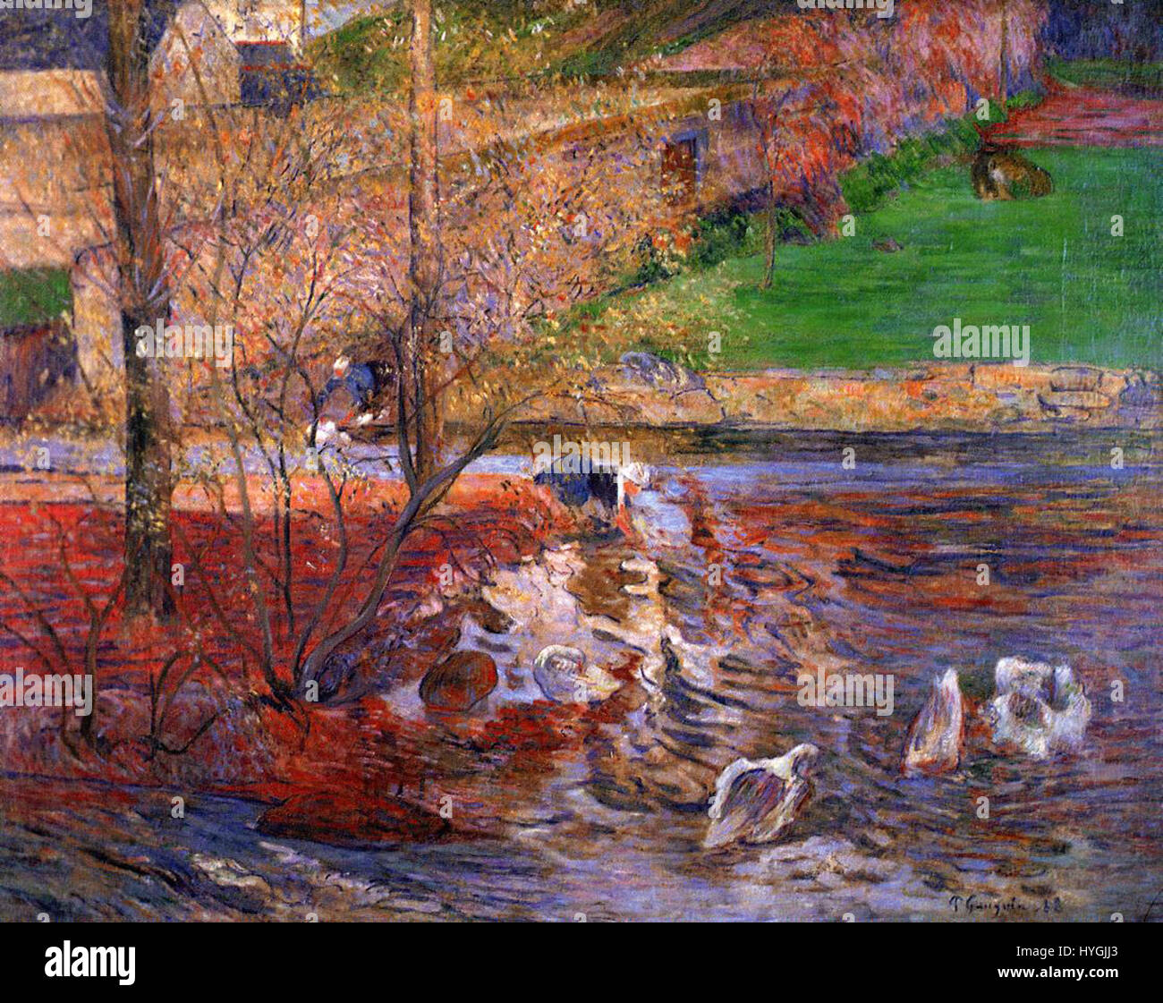 Paul Gauguin's 1888 painting 'Jeux d'oies' (Game of Geese) reflects his ...