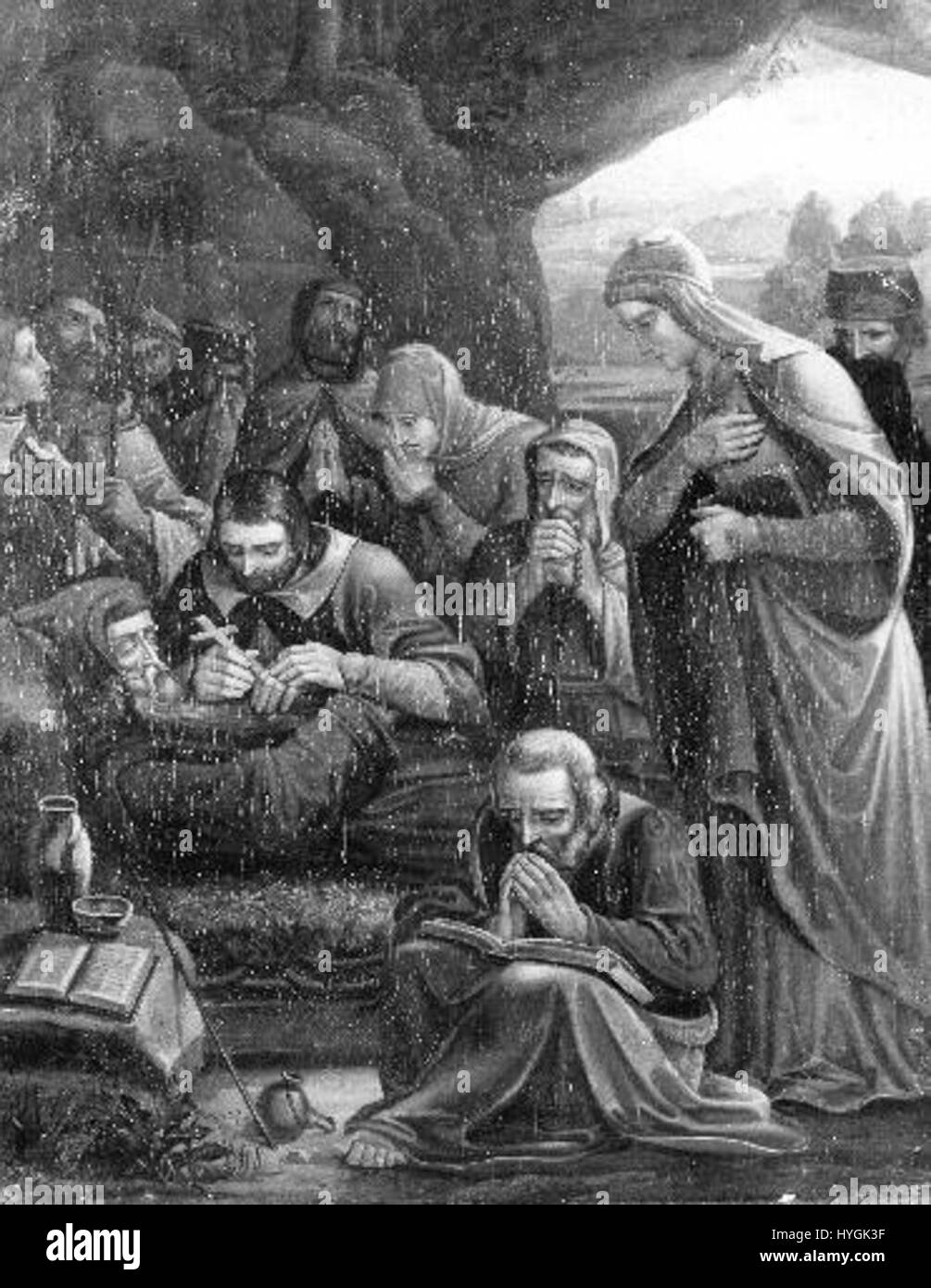 'Smrt sv. Prokopa' by Petr Myslbek, painted in 1810, depicts the death ...