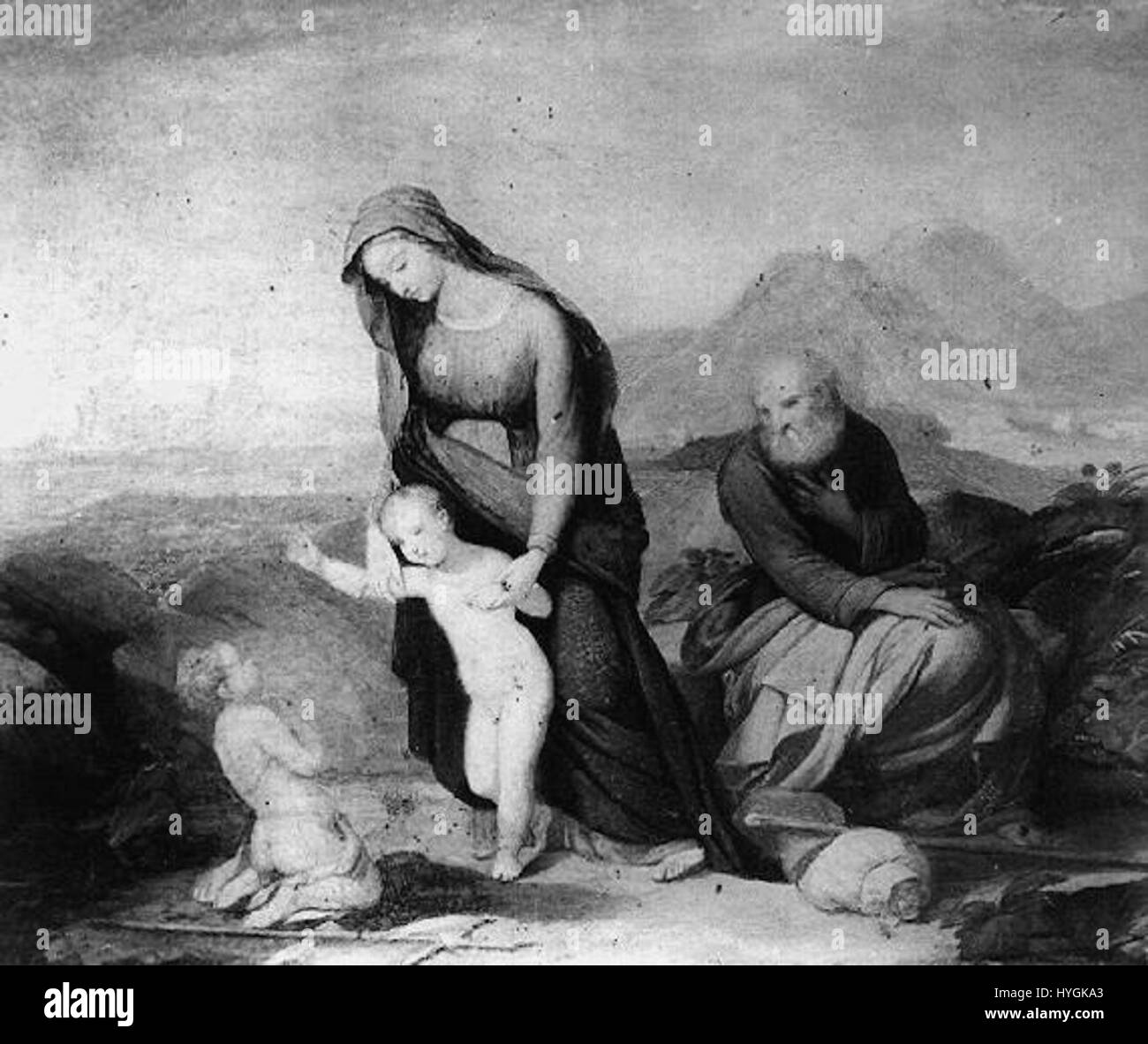 This anonymous work depicts the Holy Family with the infant John the ...