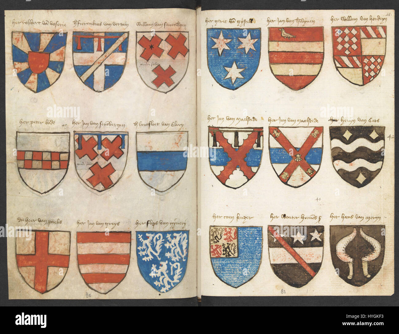 The 'Wapenboek Beyeren' is a 15th-century armorial manuscript that ...
