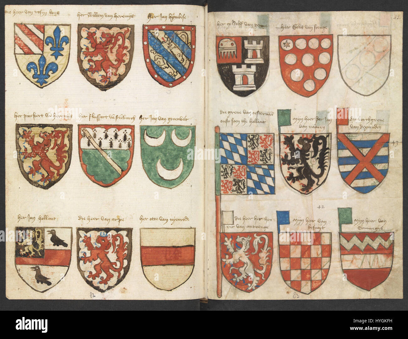 The 'Wapenboek Beyeren' is an armorial manuscript from the 15th century ...