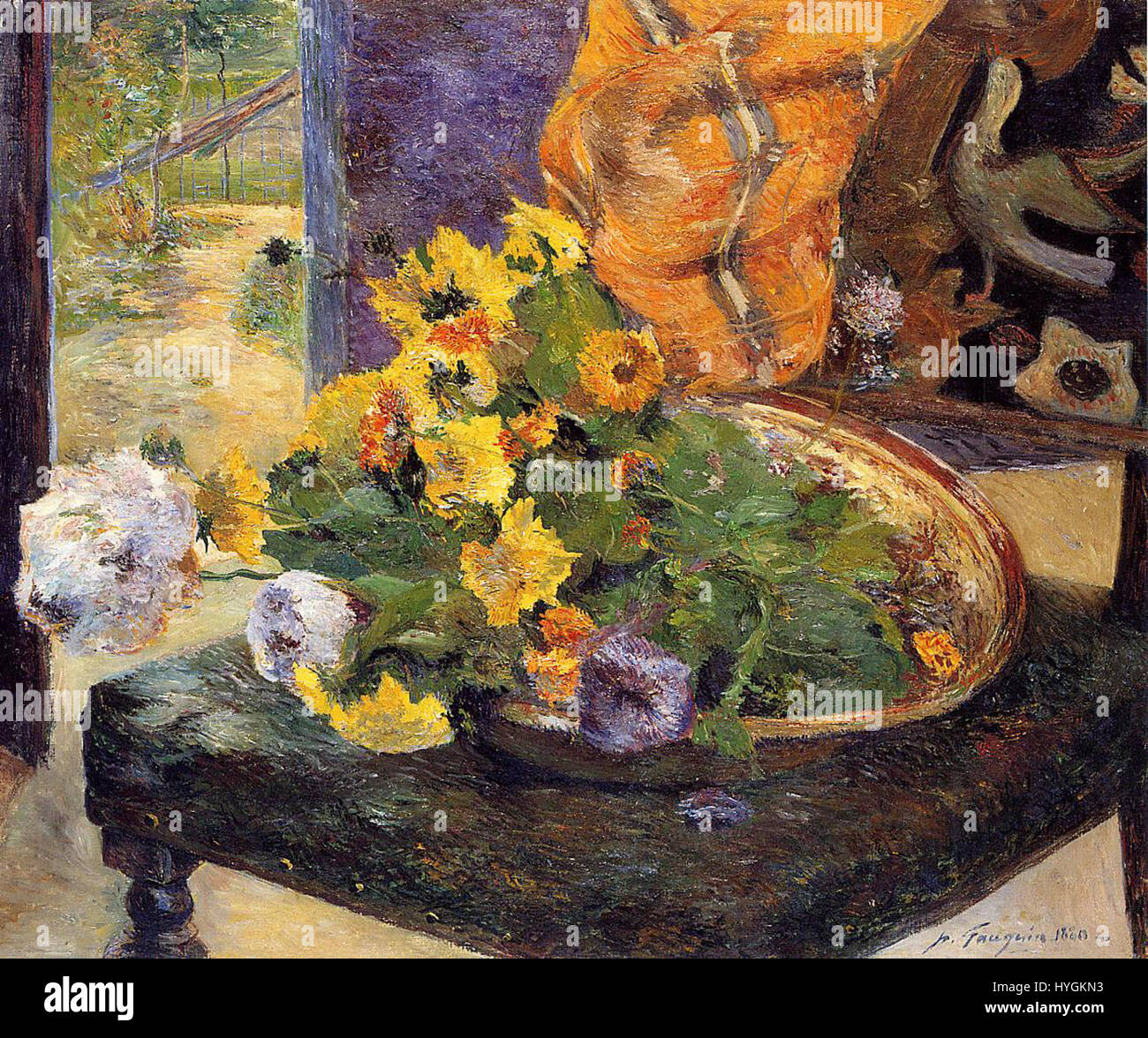 Paul Gauguin's 1880 work 'Pour faire un bouquet' features a vibrant ...