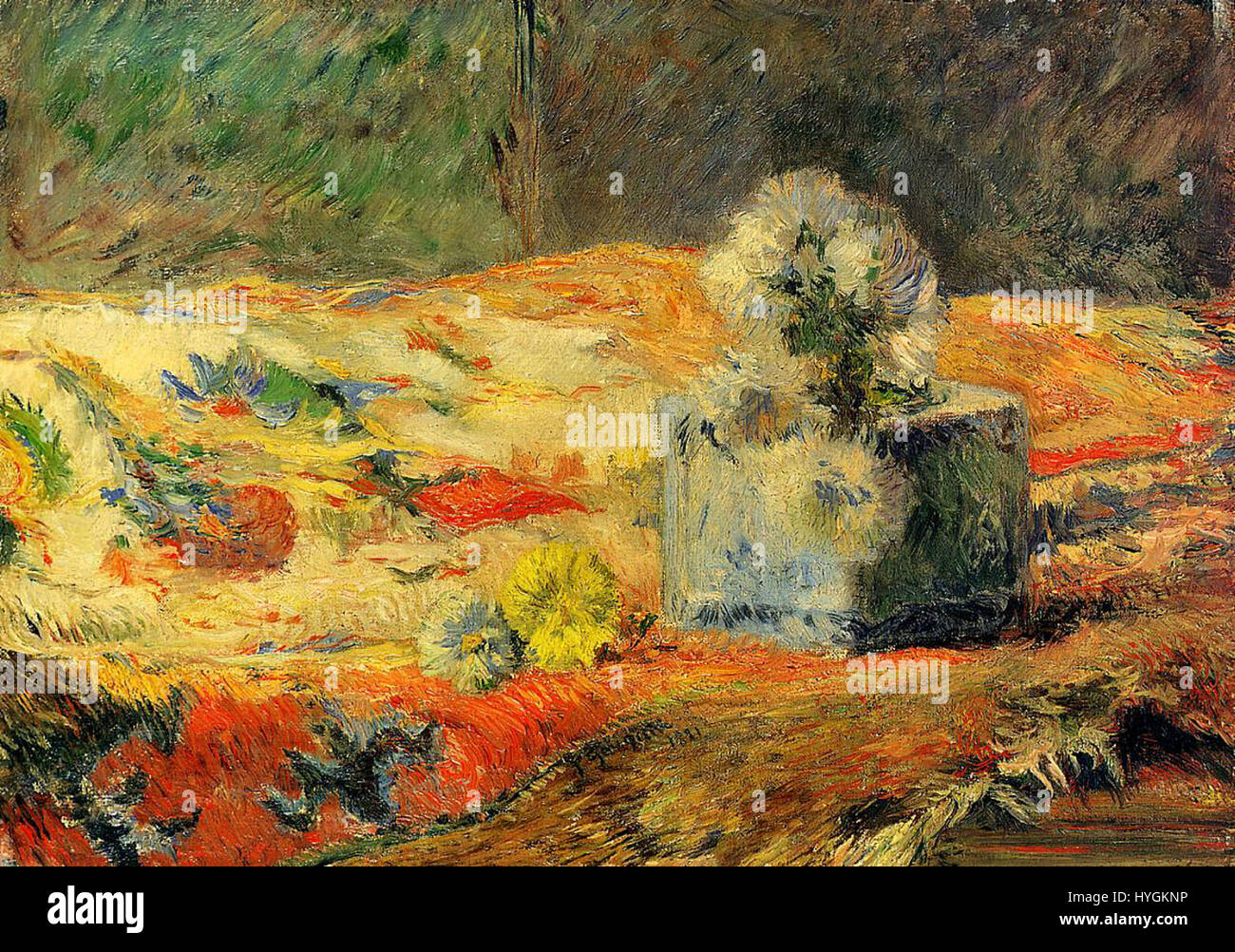 Paul Gauguin's 1881 painting 'Fleurs et Tapis' demonstrates his ...